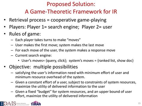 Ppt Towards A Game Theoretic Framework For Information Retrieval Powerpoint Presentation Id