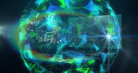 Mathematical Equations Moving Against Globe Of Plexus Networks Stock Illustration Illustration