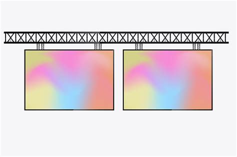 라이트 박스 광고를 위한 열에 있는 2개의 Led 스크린 모형은 거리를 건너고 현실적인 2개의 매달려 Led 스크린 및 Illuminated Technology