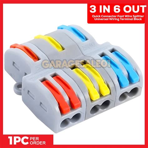 🟨universal Wire Connector 3 In 6 Out Quick Connector Fast Wire Splitter Wiring Terminal Block