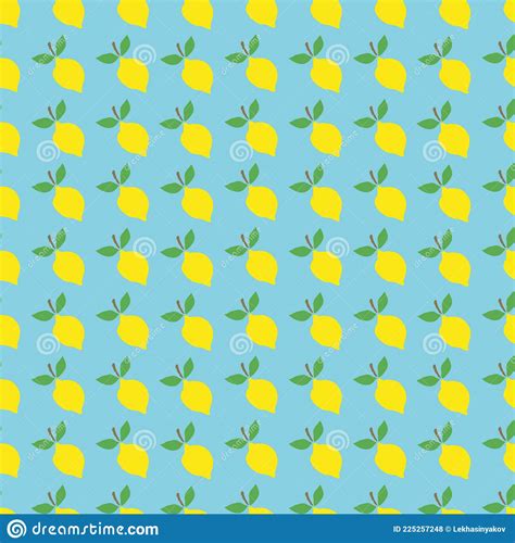 Colorful Summer Background With Bright Lemons On A Blue Background
