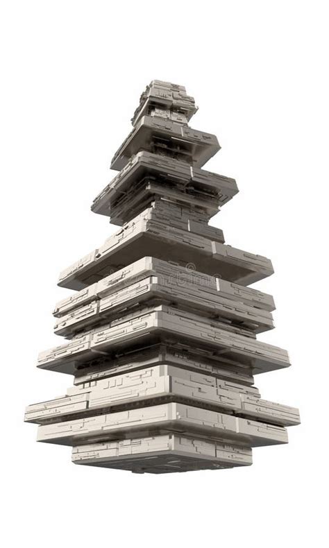 Design Of Architecture Metal Pyramidal Structure Similar To Spaceship