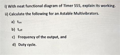 Solved I With Neat Functional Diagram Of Timer Explain Chegg