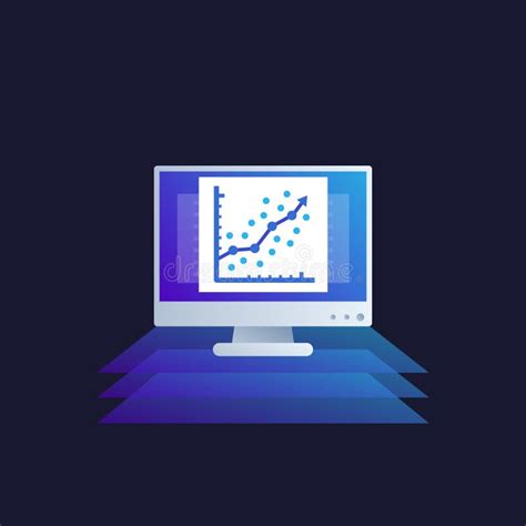 Regression Analysis Icon With Graph Stock Vector Illustration Of
