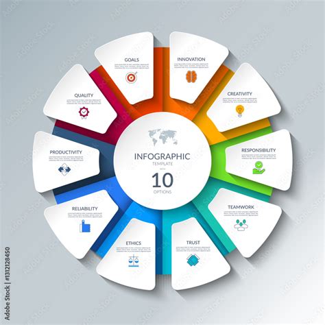 Infographic Circular Diagram With 10 Options Round Chart That Can Be Used For Business