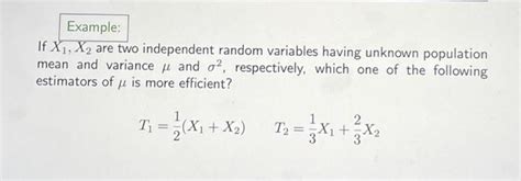 Solved Example If X₁ X₂ Are Two Independent Random