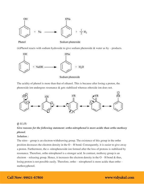 Class 12th Chemistry Alcohols Phenols And Ethers Ncert Solution Cbse 2023