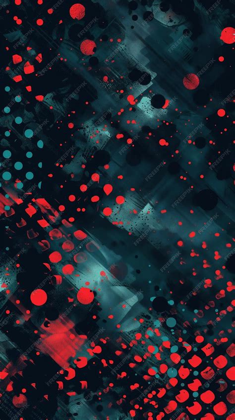 Premium Photo Closeup Red Dots Abstract Design Blue Nightclub Dancing Disconnected Shapes Teal