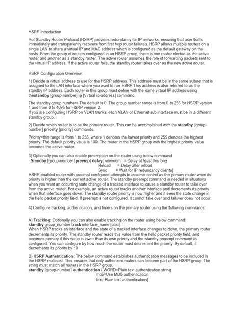 Hsrp Introduction Pdf Router Computing Internet Standards