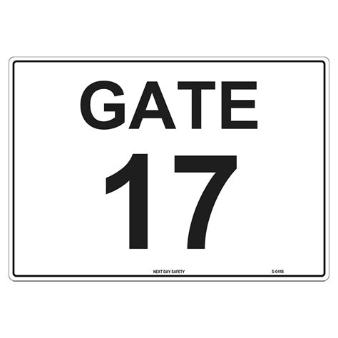 Gate 17 Numbering Sign Next Day Safety