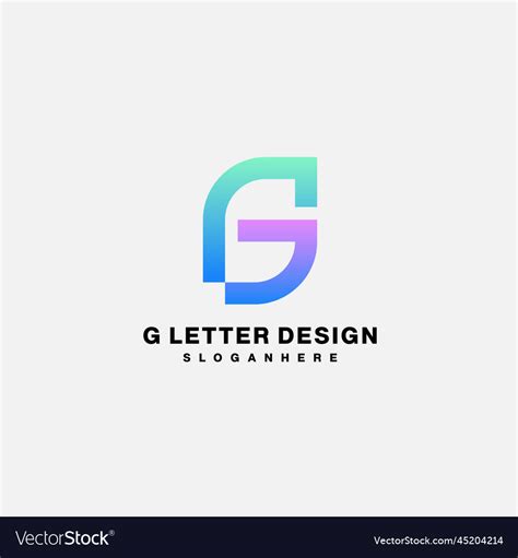 G Letter Design Initial Gradient Colorful Vector Image