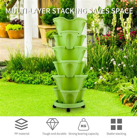 Vertical Stackable Strawberry Planter Pot Removabl Grandado