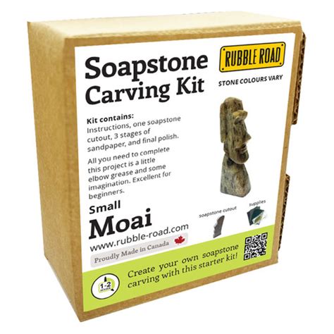 Moai Small Soapstone Carving Kit Rubbleroad Soapstone
