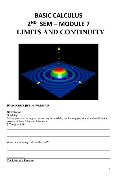 Pre Calculus Limits And Continuity Basic Calculus 2 Nd Sem Module 7