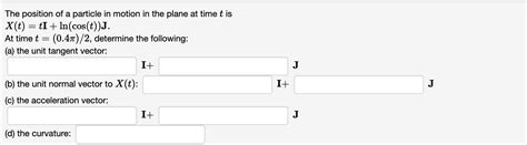 Solved The Position Of A Particle In Motion In The Plane At Chegg