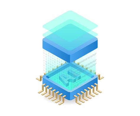 artificial intelligence developer programmer flat isometric 3d