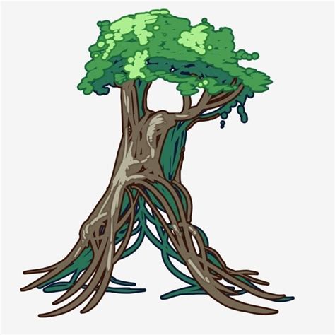 R Type Creative Tree Illustration R Shaped Trees Creative Trees Green Leaves Png Transparent