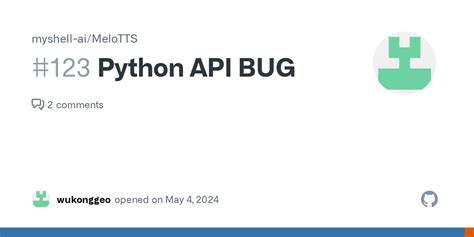 Python Api Bug Issue Myshell Ai Melotts Github