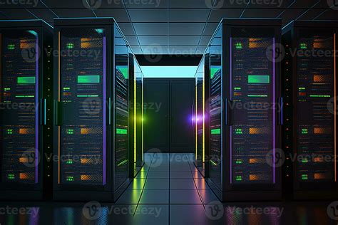 Server Racks In Computer Network Security Server Room Data Center Ai