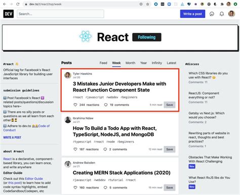 Tyler Hawkins On Linkedin Writing Continuouslearning React Dev Javascript