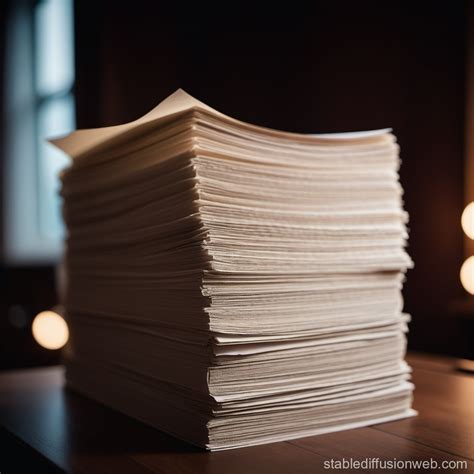 Towering Paper Stack Stable Diffusion Online