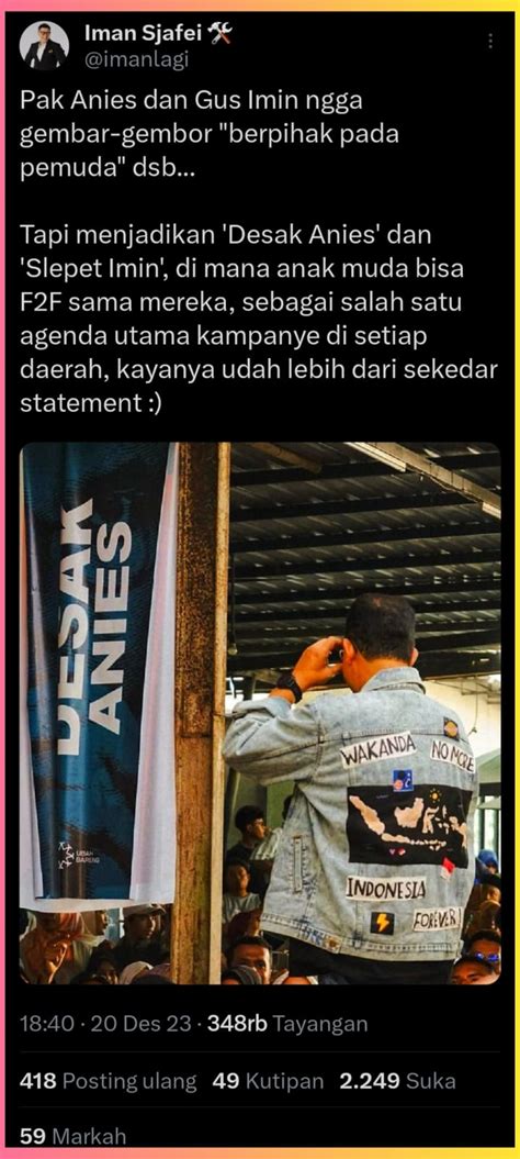 Pak Anies dan Gus Imin, paslon yang berani "face to face" dengan anak ...