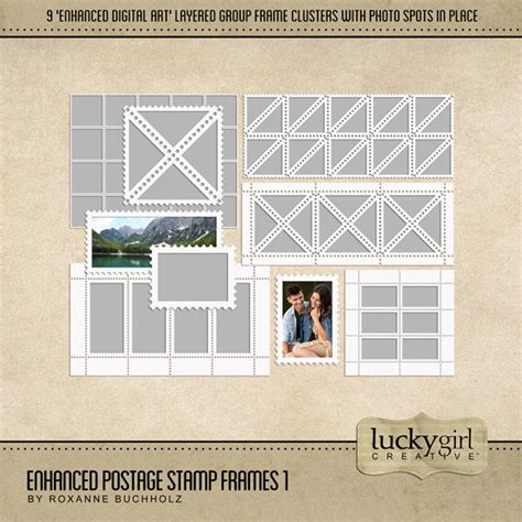 Enhanced Postage Stamp Frames 1 Digital Art