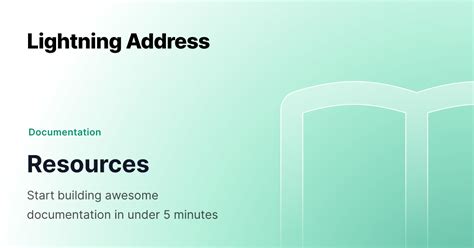 Resources Lightning Address Docs