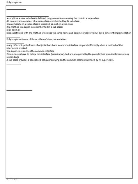 Polymorphism Pdf Inheritance Object Oriented Programming Method
