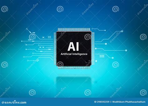Artificial Intelligence Ai And Machine Learning Concept Black Microchip Isolated Stock Image
