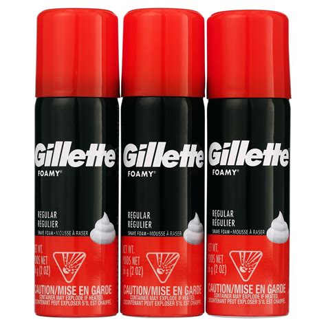 Gillette Foamy Regular Shaving Cream 2 Oz 3 Pack Thick Extra Rich