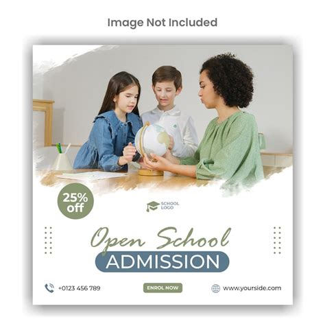 학교 입학 인스 타 그램 또는 소셜 미디어 템플릿 디자인 프리미엄 Psd 파일