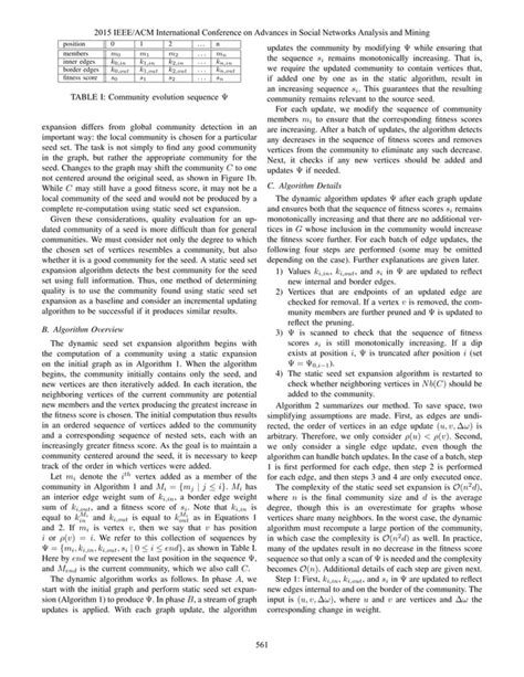 A Dynamic Algorithm For Local Community Detection In Graphs Notes Pdf
