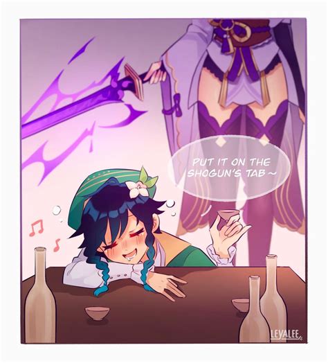 Leyalee2 Raiden Shogun Venti Genshin Impact Genshin Impact 1boy