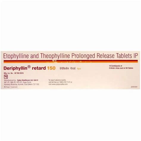 Deriphyllin Retard 150 Packaging Type Strips Packaging Size 1x10 Tablet At ₹ 40 Stripe In Nagpur
