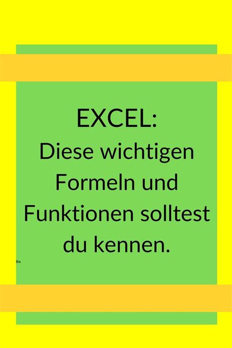 Formeln Und Funktionen In Excel Artofit
