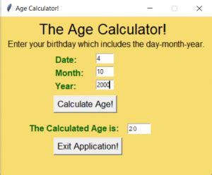 Python Tkinter GUI Age Calculator AskPython