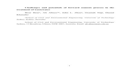 Pdf Challenges And Potentials Of Forward Osmosis Process In Dokumen Tips