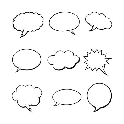 Premium Vector Vector Set Speech Bubbies Line Art