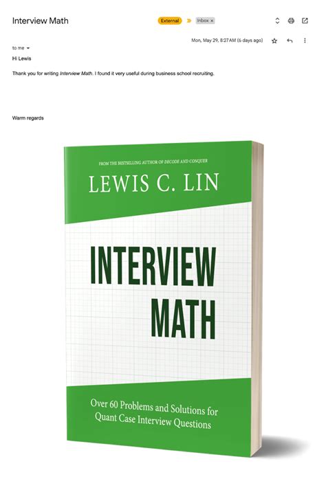 Lewis C Lin Book Elevate Your Job Prospects With Interview Math And Beyond Lewis C Lin