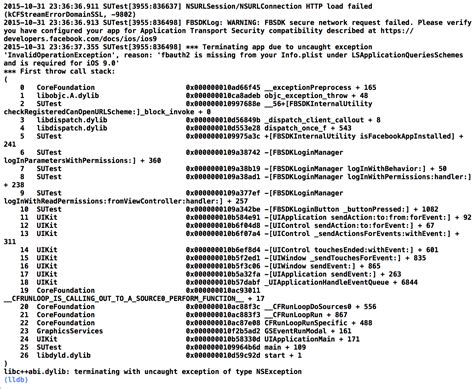 Ios Facebook Login Crashes In Swift Stack Overflow