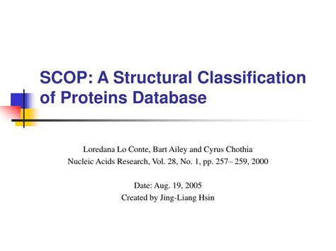 Ppt Scop A Structural Classification Of Proteins Database Powerpoint Presentation Id 6171304