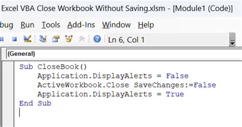 How To Close Workbook Without Saving In Excel Vba Excel Insider