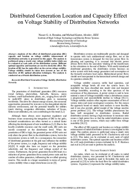 Pdf Distributed Generation Location And Capacity Effect On Voltage