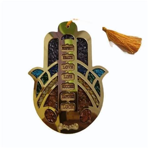 Beautiful Seven Chakra And Pyrite Hamsa Hanging For Healing And Decorative Purpose At Best Price