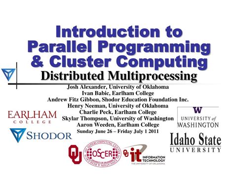 Ppt Introduction To Parallel Programming And Cluster Computing