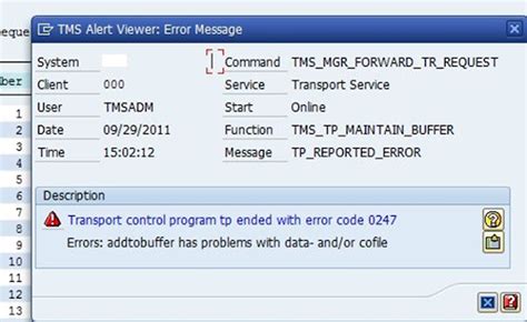 transport error transport control program tp ended with error code 0247