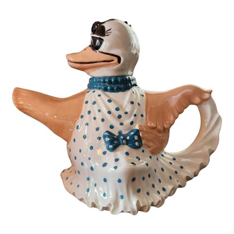 Dancing Ducks Large Ceramic Figural Teapot