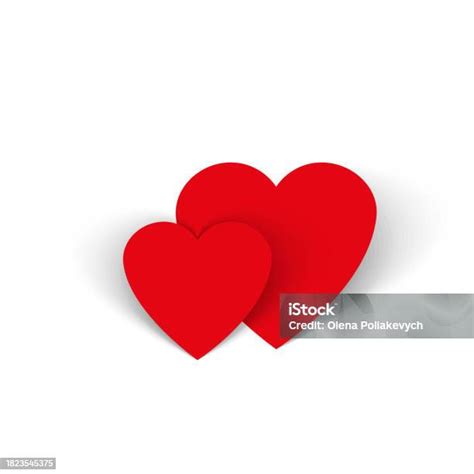 종이 사랑 구부러진 심장 장식입니다 벡터 일러스트 레이 션입니다 주당순이익 10 개념에 대한 스톡 벡터 아트 및 기타 이미지 개념 굽은 그림자 Istock