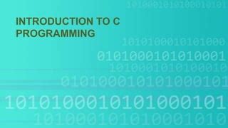 Intro To Cprogramming PPTX